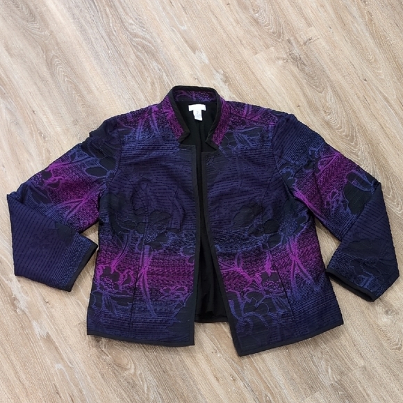 Chico's | Jackets & Coats | Womens Chicos Elegant Purple And Black ...